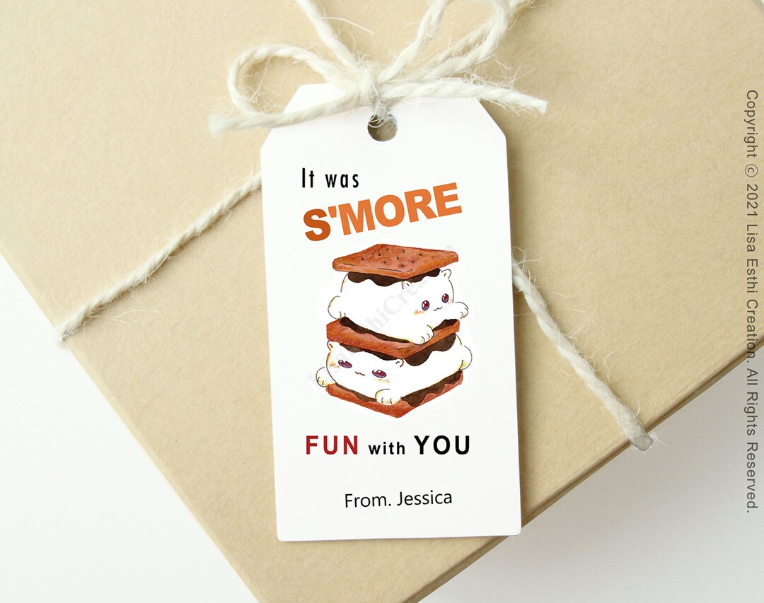 EDITABLE Printable Smores Favor Tags, Digital Bonfire Goody Bag Tags ...