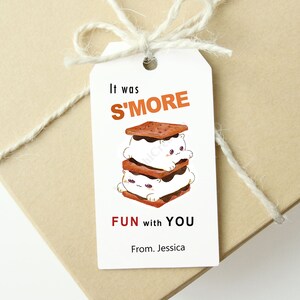 EDITABLE Printable Smores Favor Tags, Digital Bonfire Goody Bag Tags ...