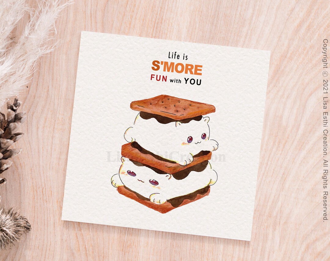 Printable Card, S'more Party Invitation, Life is S'more Fun With You, S ...