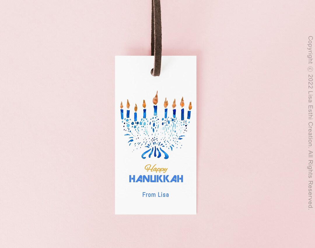 EDITABLE Printable Hanukkah Tags on CORJL, Jewish Holiday Gift Tag ...