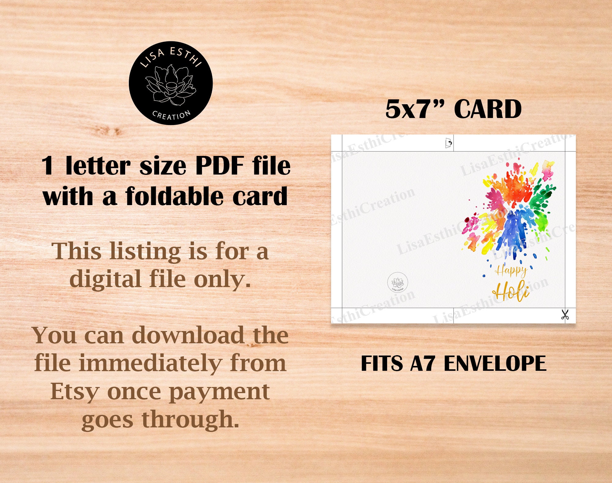 Printable Holi Card, Festival of Colors, Festival of Love, Gulal Splat ...