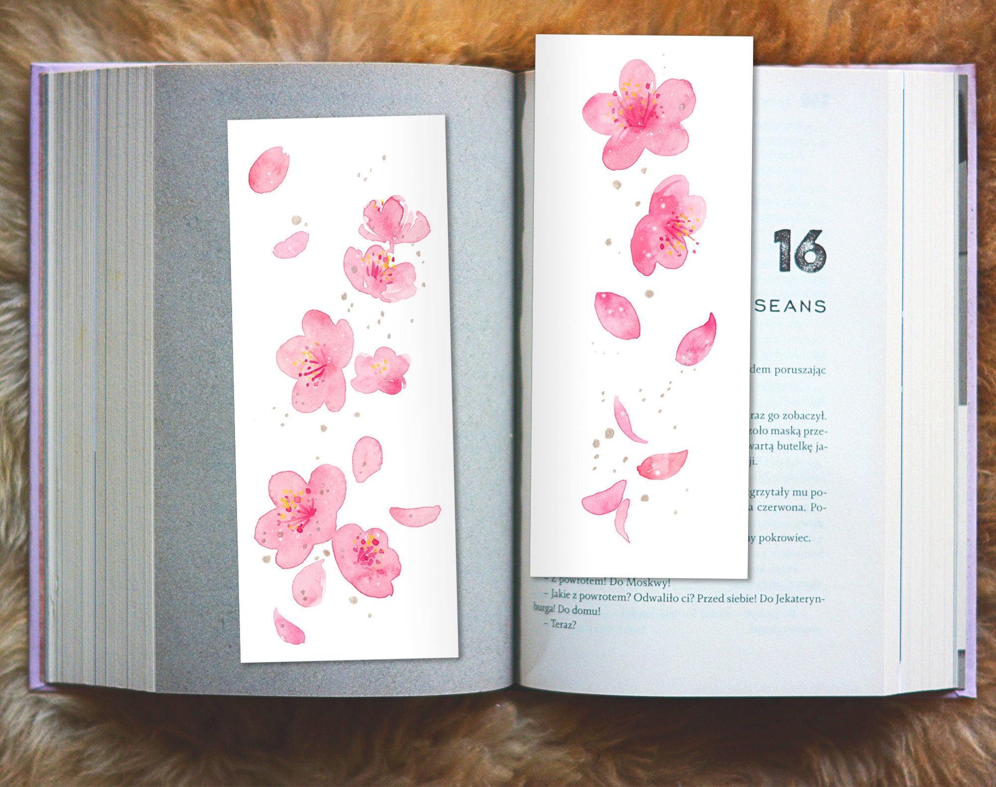 Cherry Blossom Printable Card and Bookmark Set, Sakura Digital Card ...
