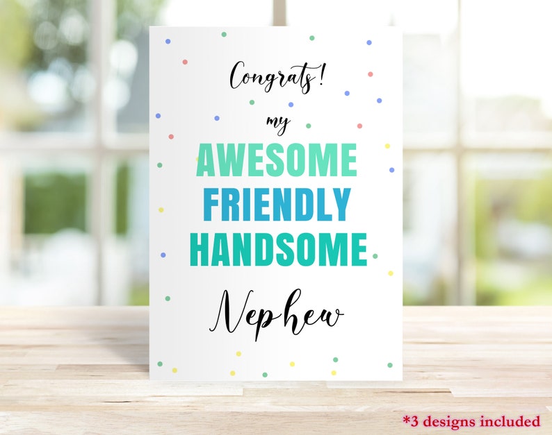 PRINTABLE Editable Congratulations Card, 3 Designs Included, Congrats ...