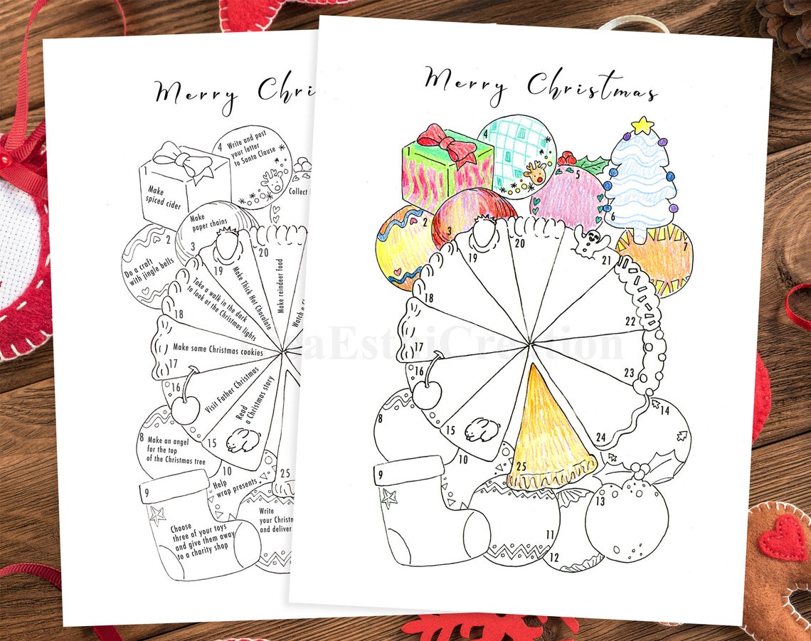 PRINTABLE Advent Calendar, Christmas Coloring Calendar, To-do List ...