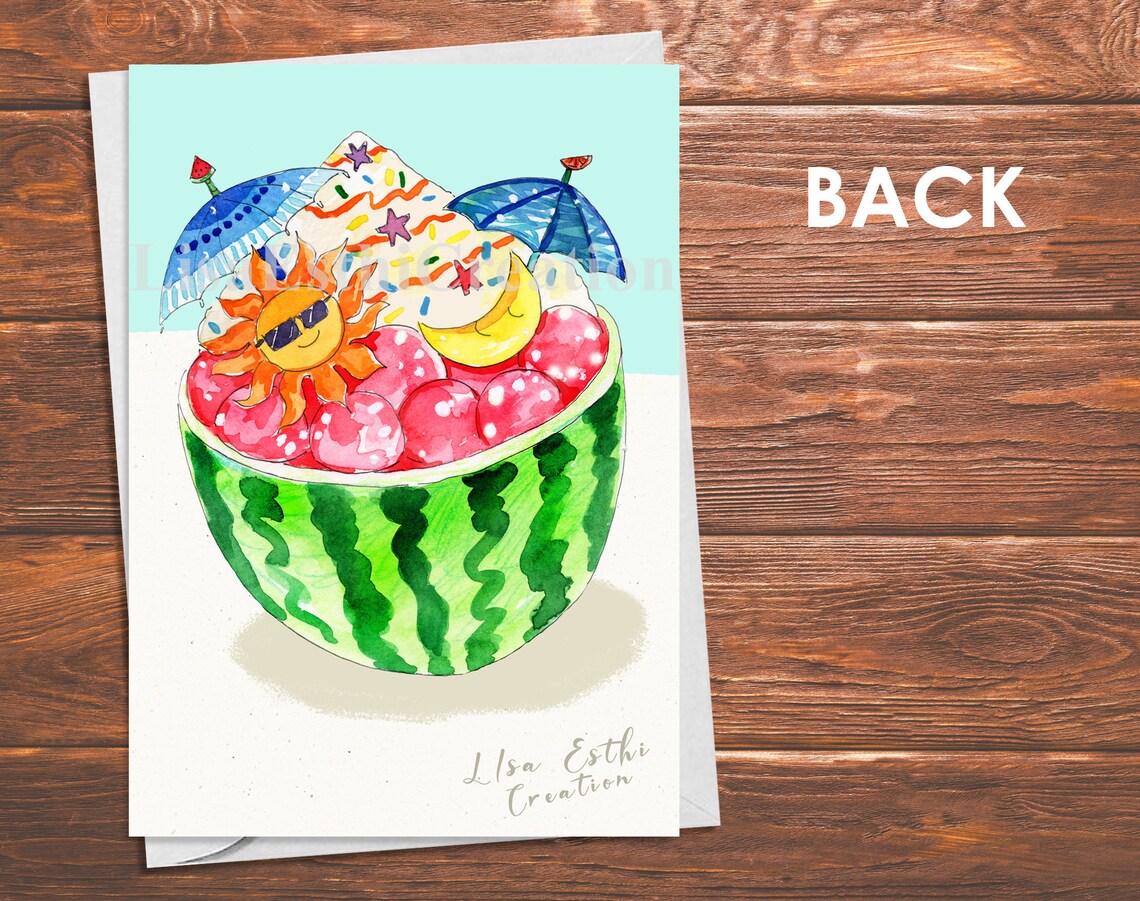 Printable Summer Card Set 3 Summer Greeting Cards Watermelon - Etsy
