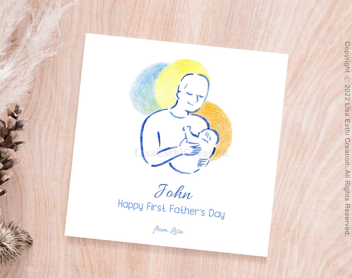 Printable Editable Father's Day Card, Card for Dad, Happy First Father ...