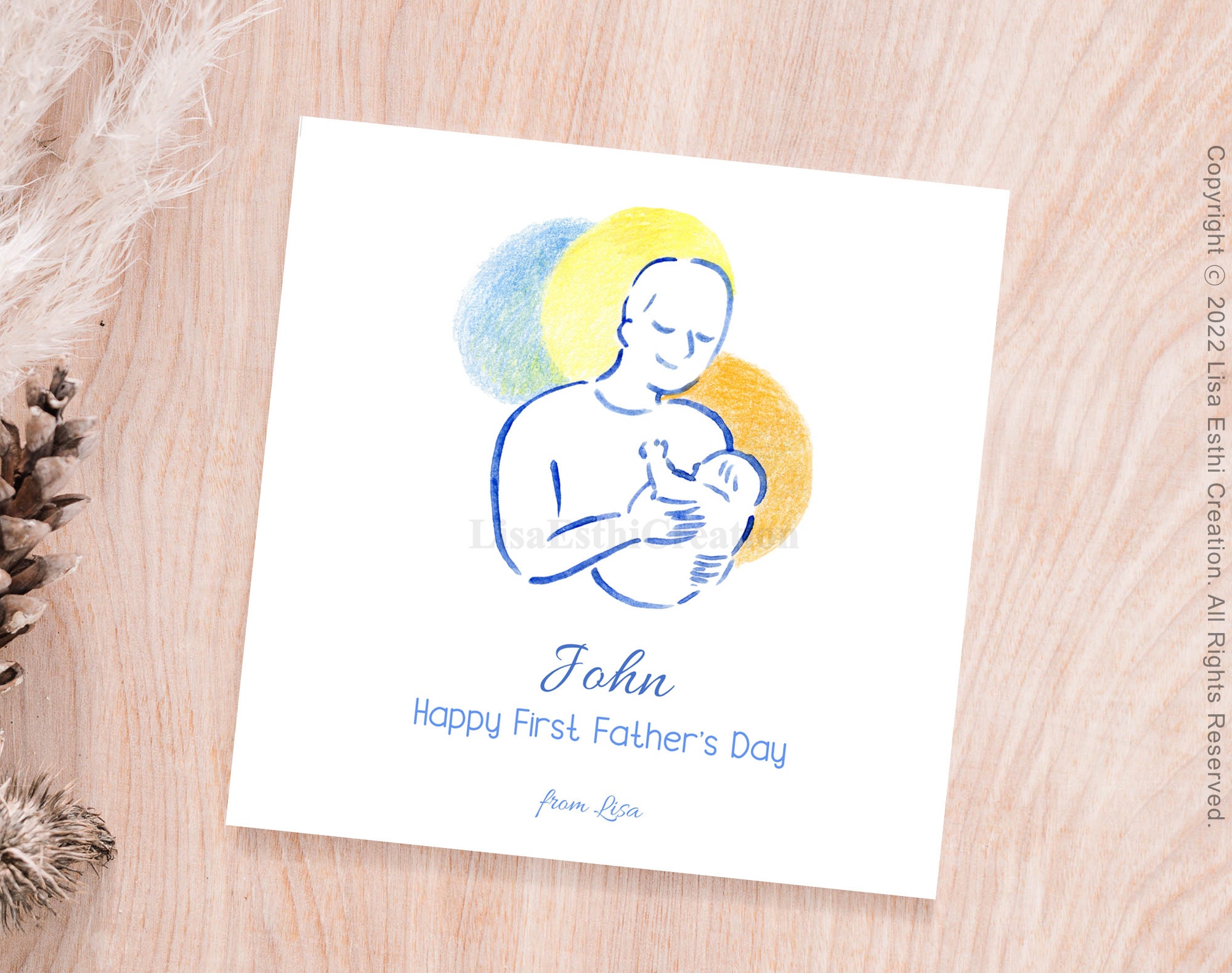 Printable Editable Father's Day Card, Card for Dad, Happy First Father ...