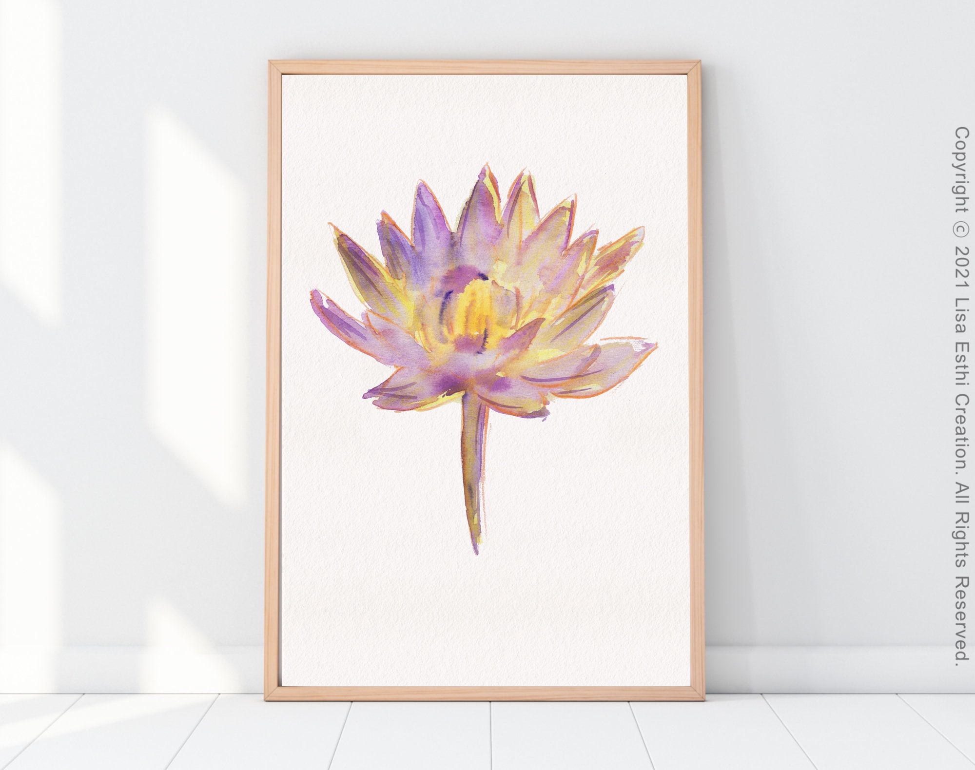 Printable Lotus Wall Art Set of 3 Paintings Watercolor - Etsy