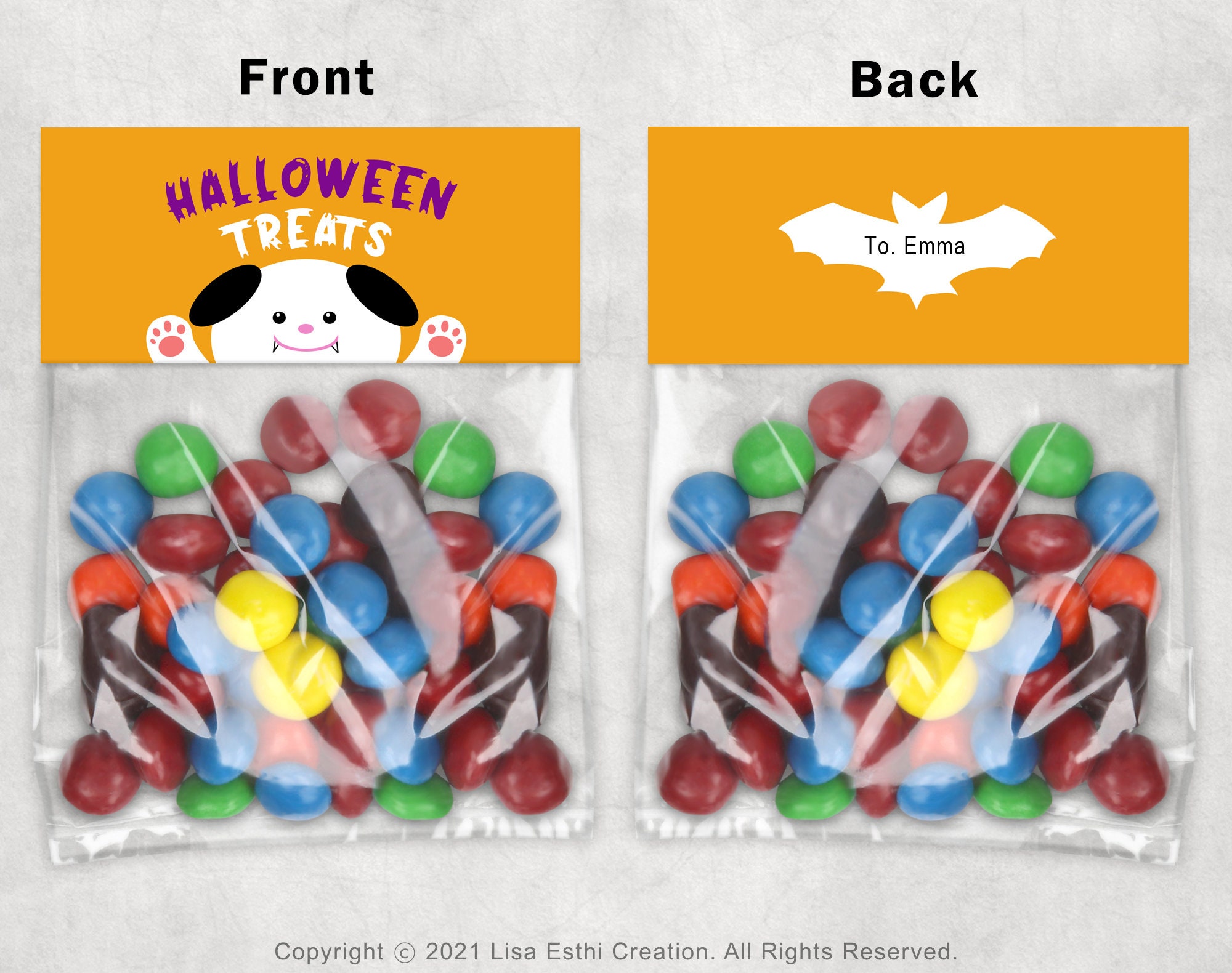 EDITABLE Printable Treat Bag Topper for Trick-or-treating, Halloween ...
