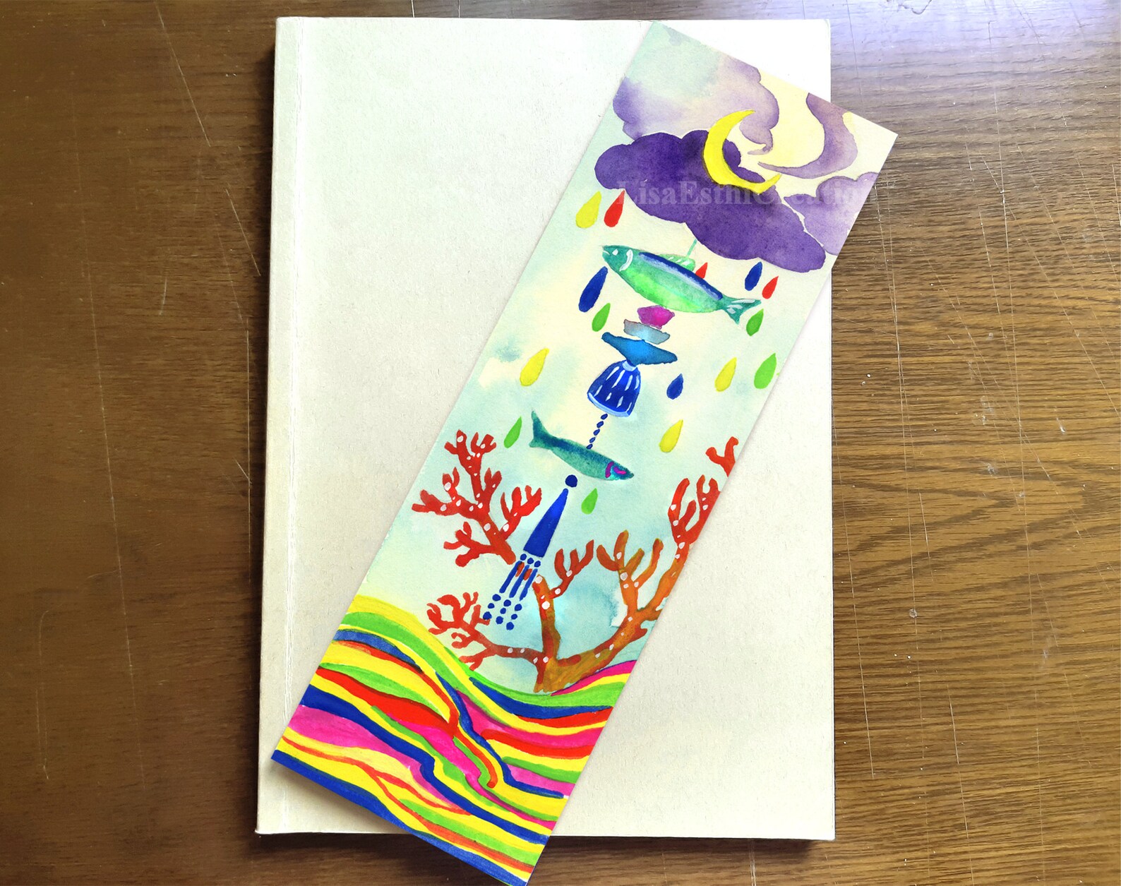 Printable Bookmark Set, Korean Traditional Fish Wind Chime Book Mark ...