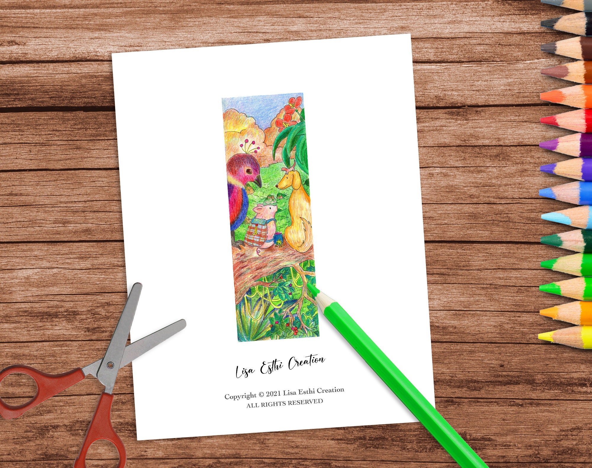 Printable Animal Bookmark, Piglet Bookmark, the Little Pig's Adventure ...