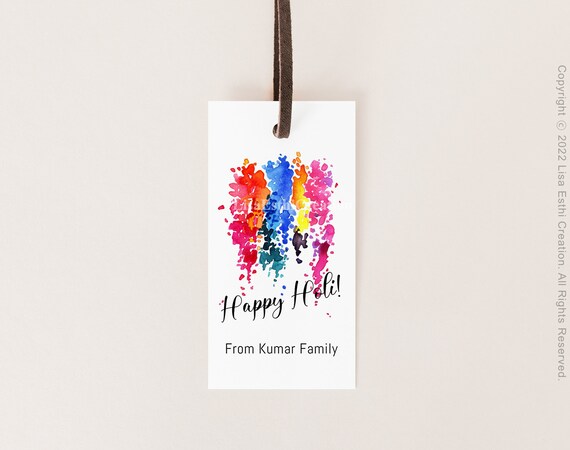 EDITABLE Printable Holi Tags on CORJL Festival of Colors | Etsy