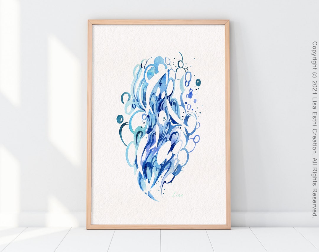 Printable Wall Art Swimming Fish 2, Sea Digital Wall Decor, Ocean ...
