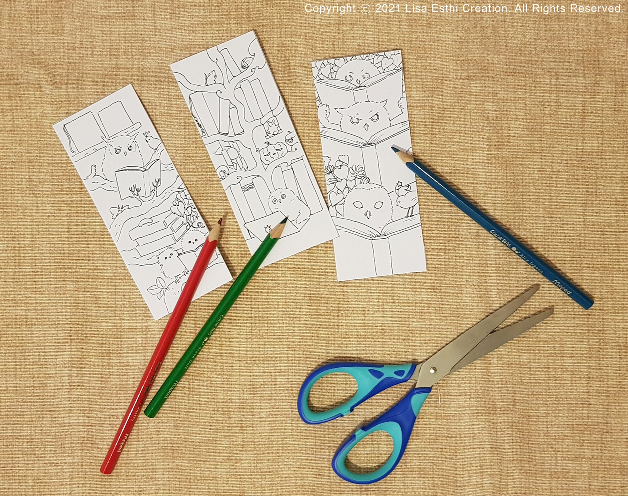 Printable Owl Bookmarks, 3 Coloring Bookmark Set, Reading Owls, Bundle ...