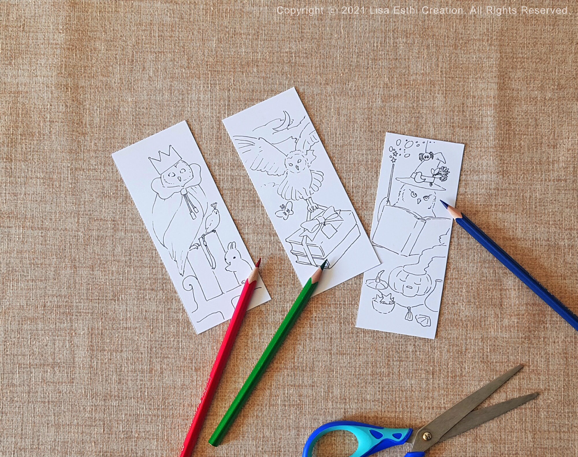 Printable Coloring Bookmark Set, 3 Owl Bookmarks, Book Lover Owls ...