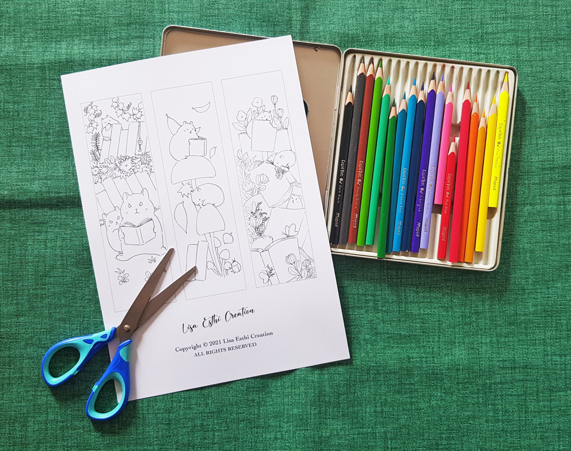 Printable Bookmark Set, 3 Coloring Bookmark Bundle With Pika ...