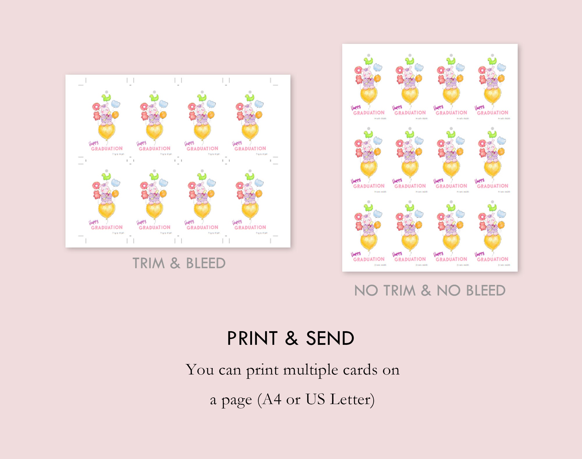 Printable Graduation Gift Tag, Cute Rabbit Tag, Kindergarten Primary ...