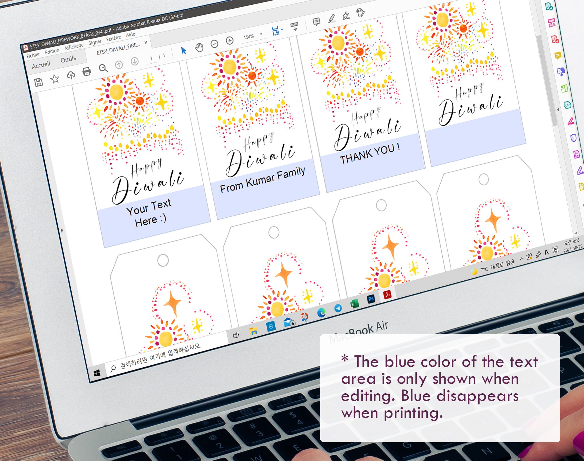 EDITABLE Printable Diwali Gift Tags, Diwali Fireworks, Indian Festival ...