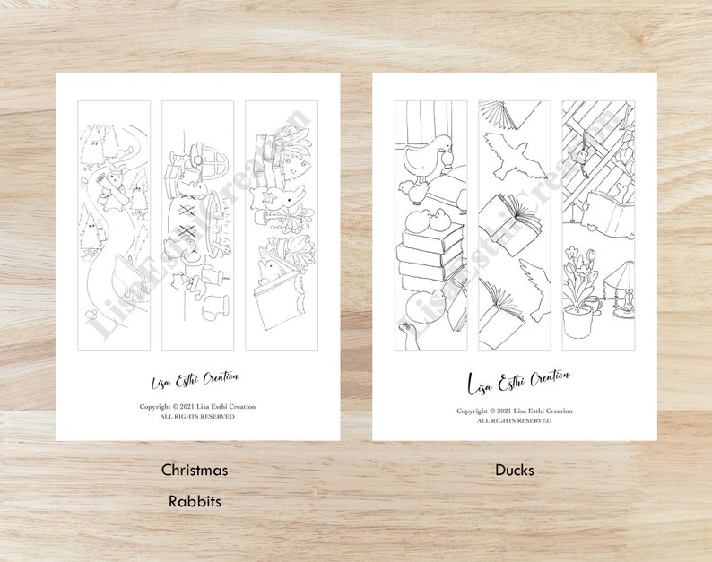 Printable Coloring Bookmark Set 30 Animal Bookmark Bundle - Etsy