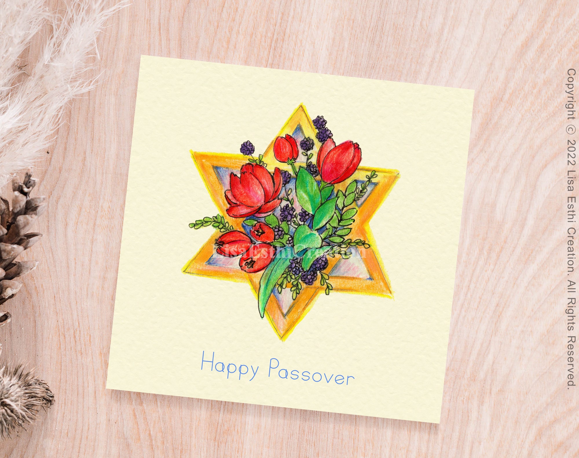 Printable Passover Card, Happy Passover Card, Pesach Card, Pessach ...