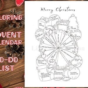 PRINTABLE Advent Calendar, Christmas Coloring Calendar, To-do List ...