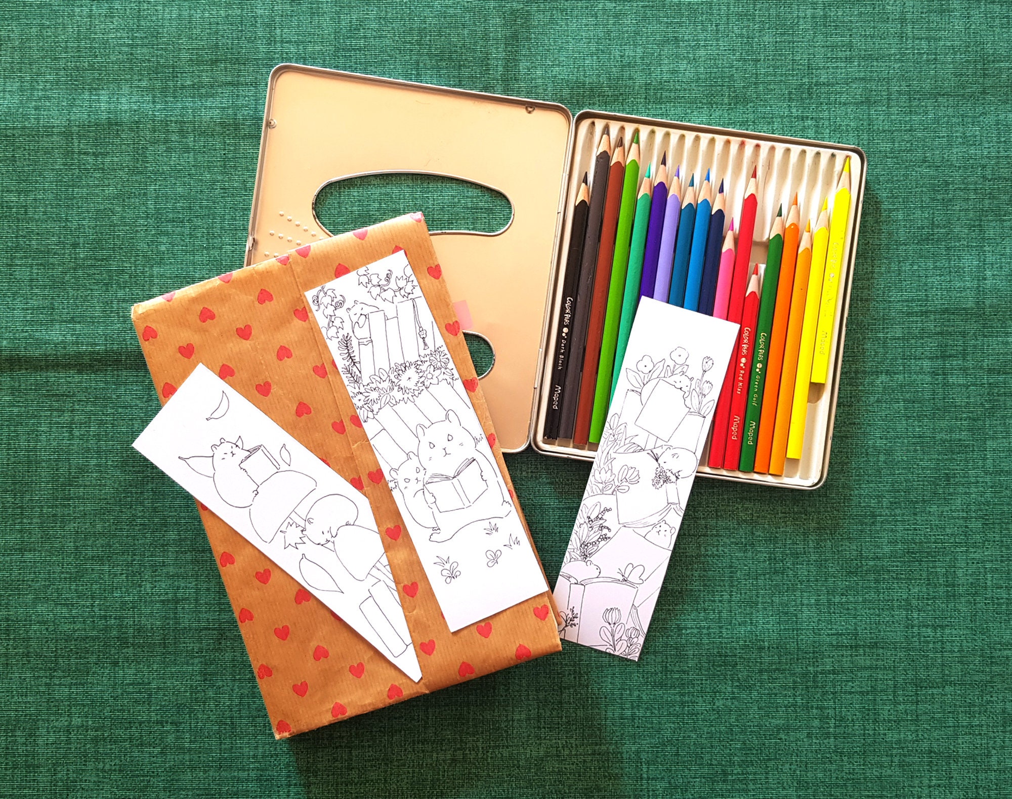 Printable Bookmark Set, 3 Coloring Bookmark Bundle With Pika ...