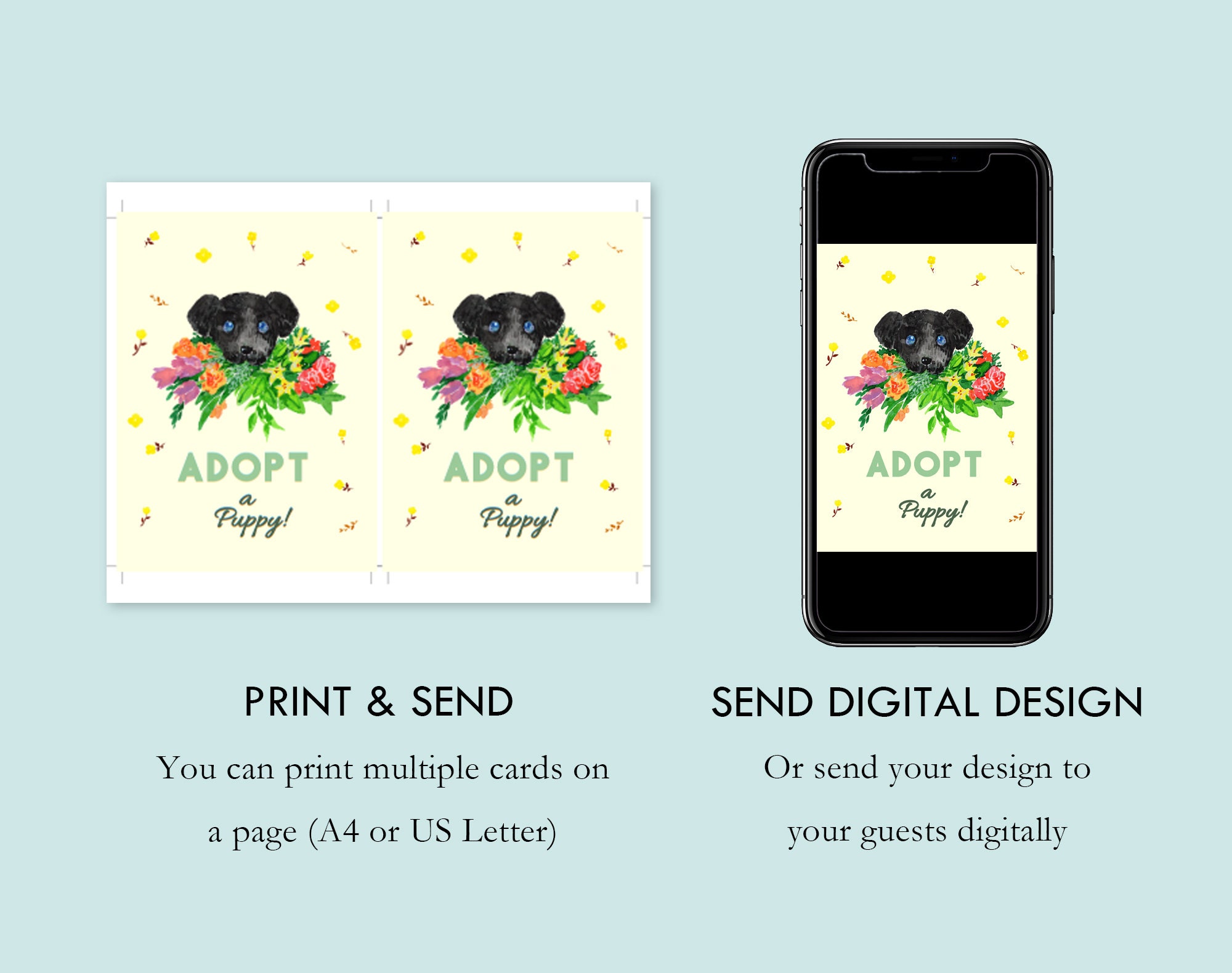 Editable Printable Pet Adoption Day Card, Adopt a Shelter Pet Day ...