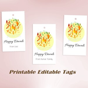EDITABLE Printable Diwali Gift Tags on CORJL, Indian Festival of Lights ...