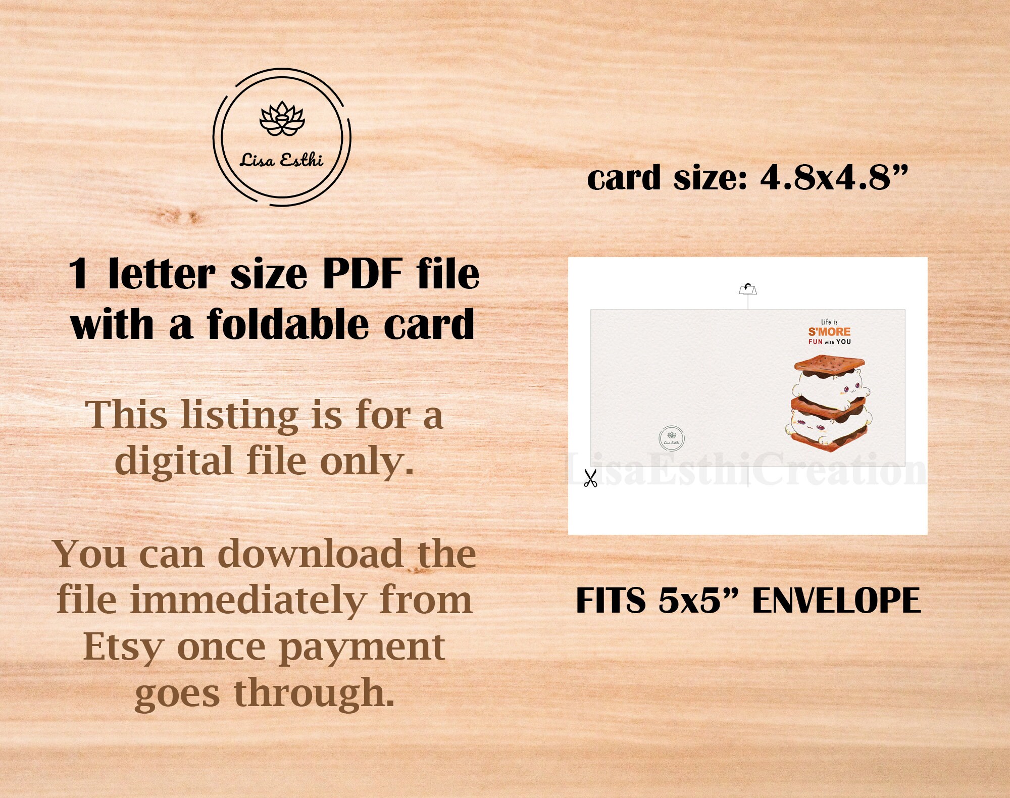 Printable Card, S'more Party Invitation, Life is S'more Fun With You, S ...