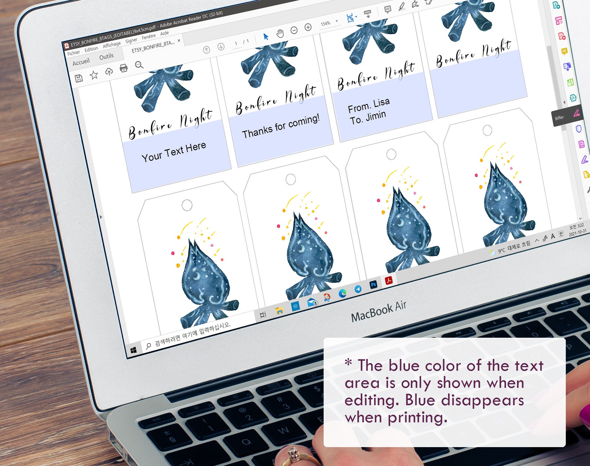 EDITABLE Printable Bonfire Gift Tags, Bonfire Goody Bag Tags, Smore ...