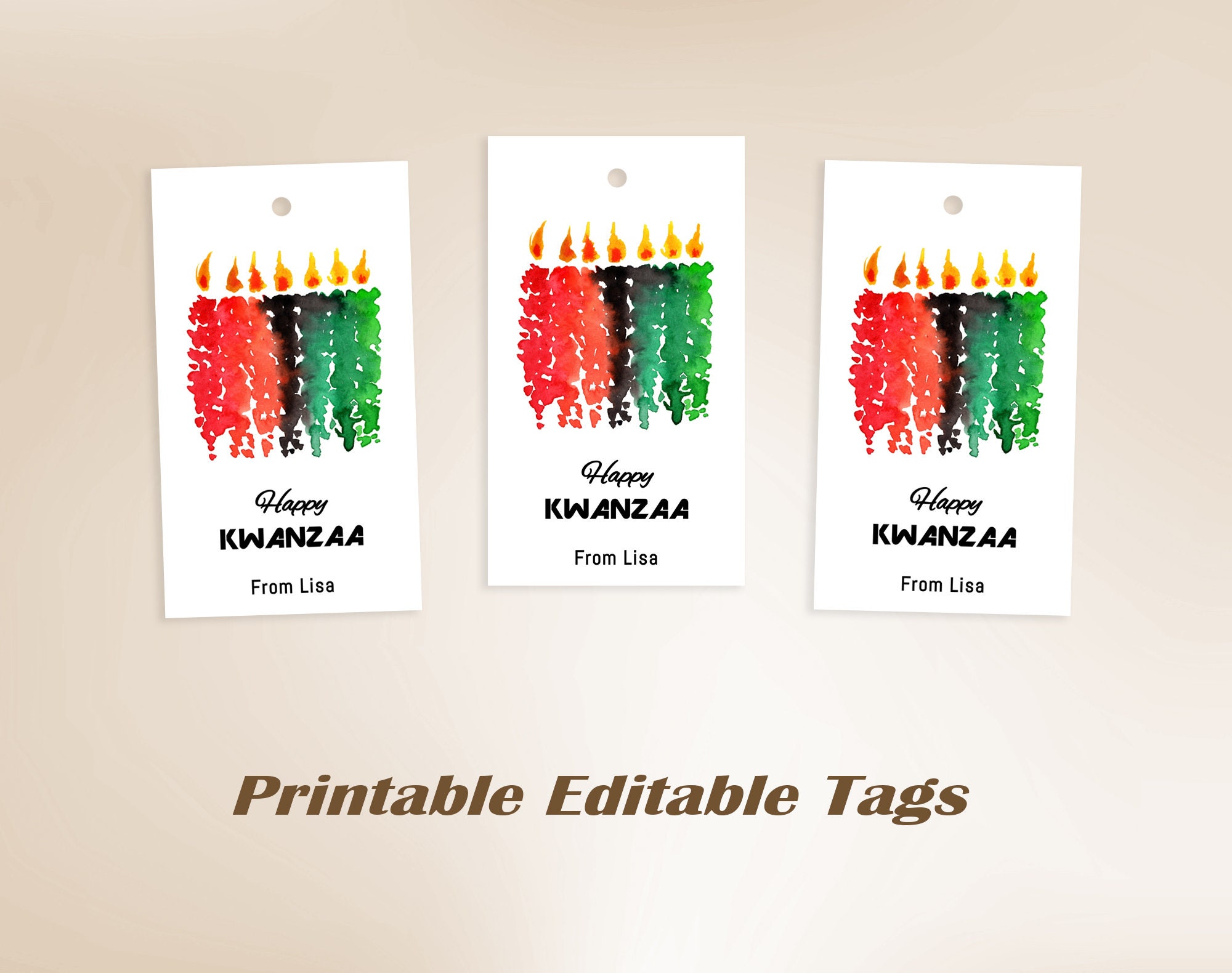 EDITABLE Printable Kwanzaa Gift Tag, African Culture, African Tradition ...