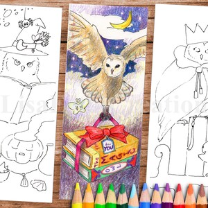 Printable Coloring Bookmark Set, 3 Owl Bookmarks, Book Lover Owls ...