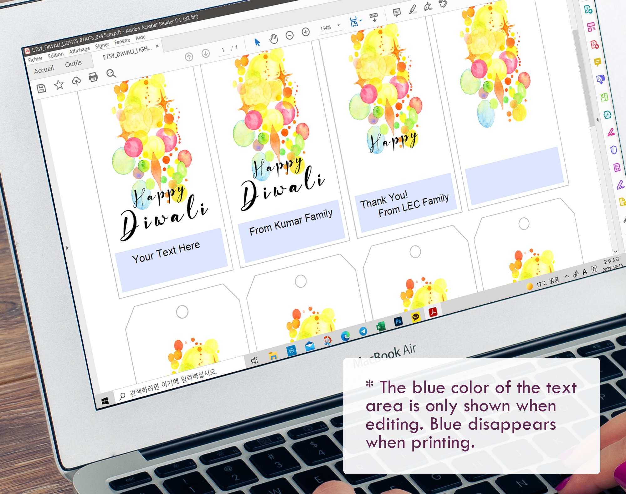 EDITABLE Printable Diwali Gift Tags, Indian Festival of Lights ...