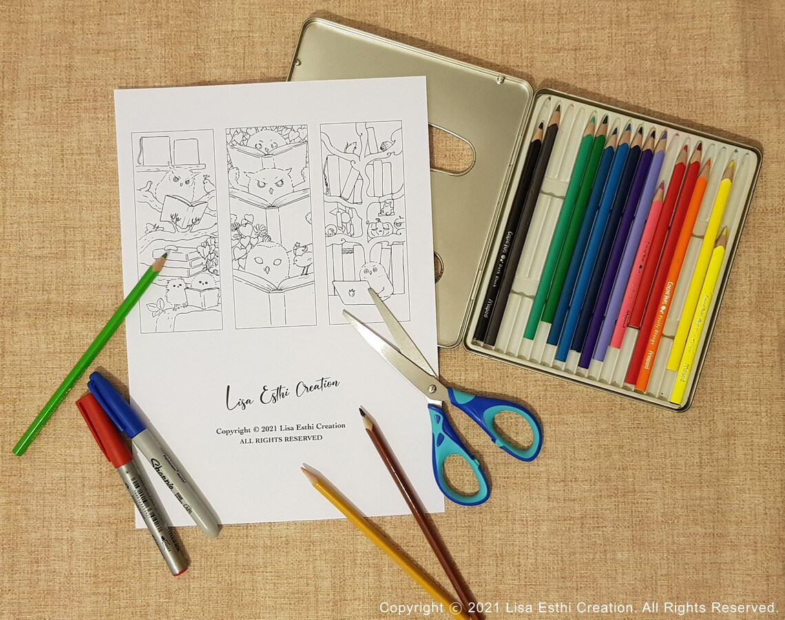 Printable Owl Bookmarks, 3 Coloring Bookmark Set, Reading Owls, Bundle ...