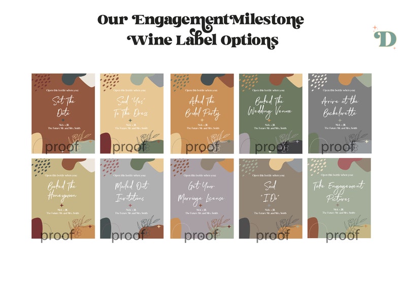 Personalized Engagement Milestone Wine Labels, Wedding Gift - Etsy