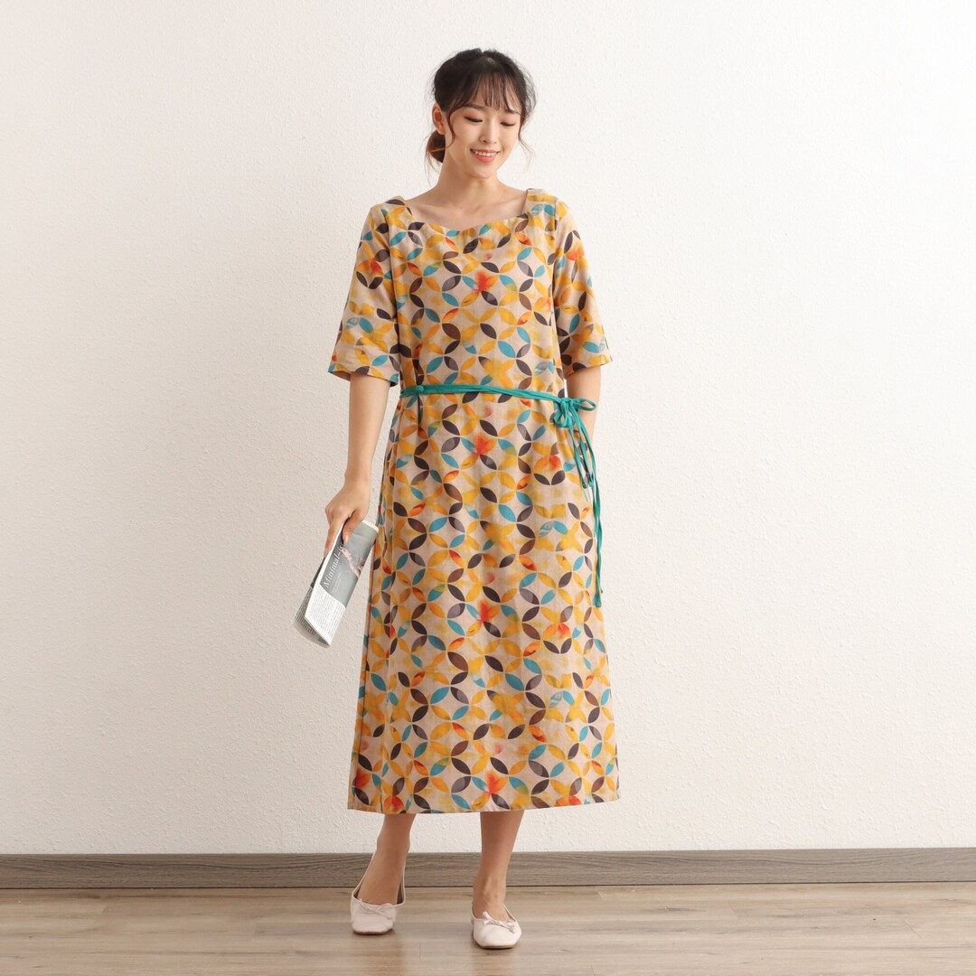 Summer Half Sleeves Dress Floral Casual Loose Dress Tunics - Etsy