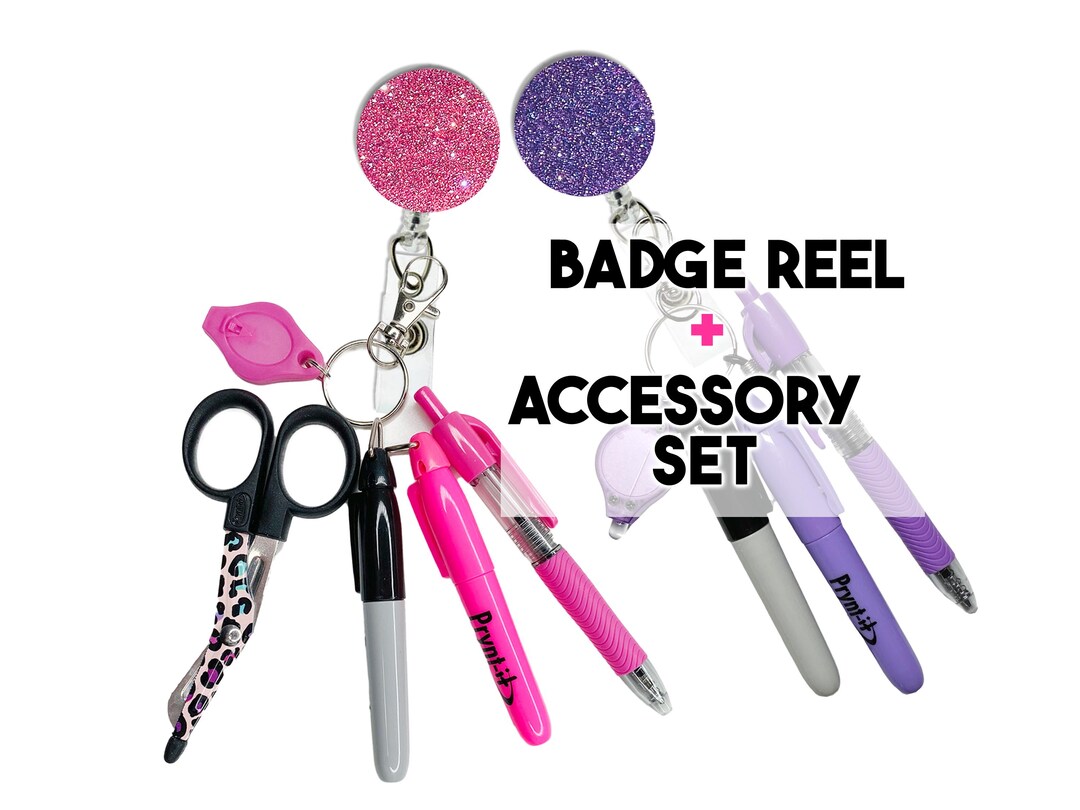 Leopard Print 4” Trauma Mini Shears Badge Reel Set and Fun Accessories ...
