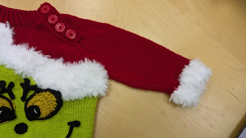 Handknitted Mr Grinch Childs Jumper | Gift | Crochet | Christmas ...