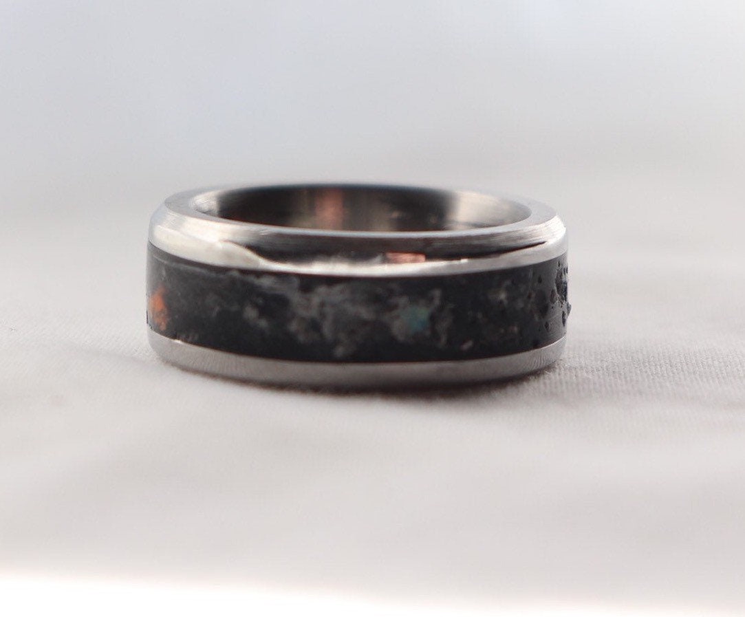 The Nighttime Sky Diamond Meteorite and Opal Inlay Glow Ring | Etsy