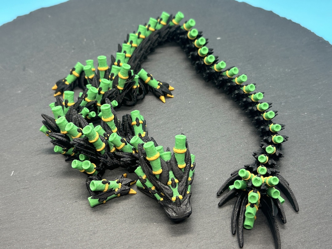 Bambu Dragon, Flexi Dragon, Fidget Long Bambu Dragon, Multicolor ...