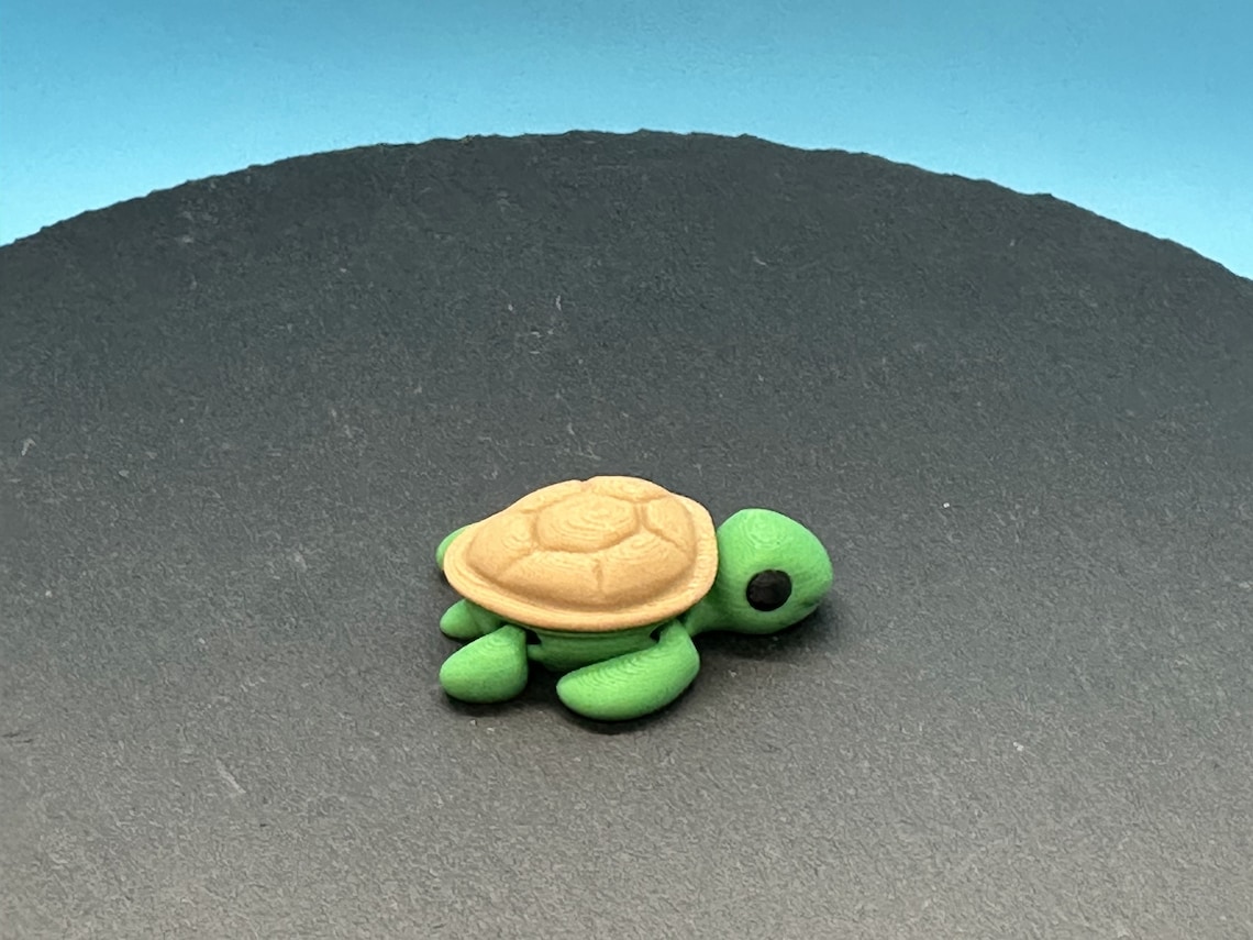 3D Printed Articulated Mini Sea Turtle - Fidget Friend Animal, Baby ...