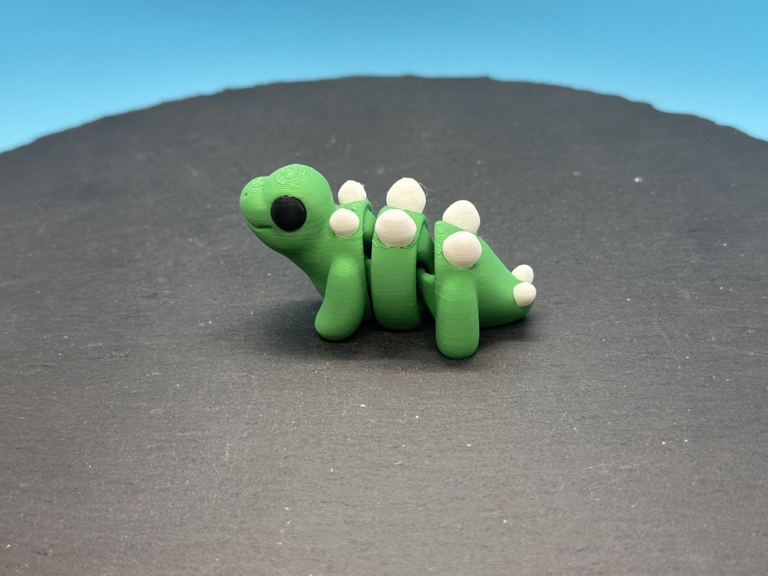 3D Printed Articulated Mini Stegosaurus Dinosaur - Fidget Friend Animal, Baby Animals, Zou3d ...