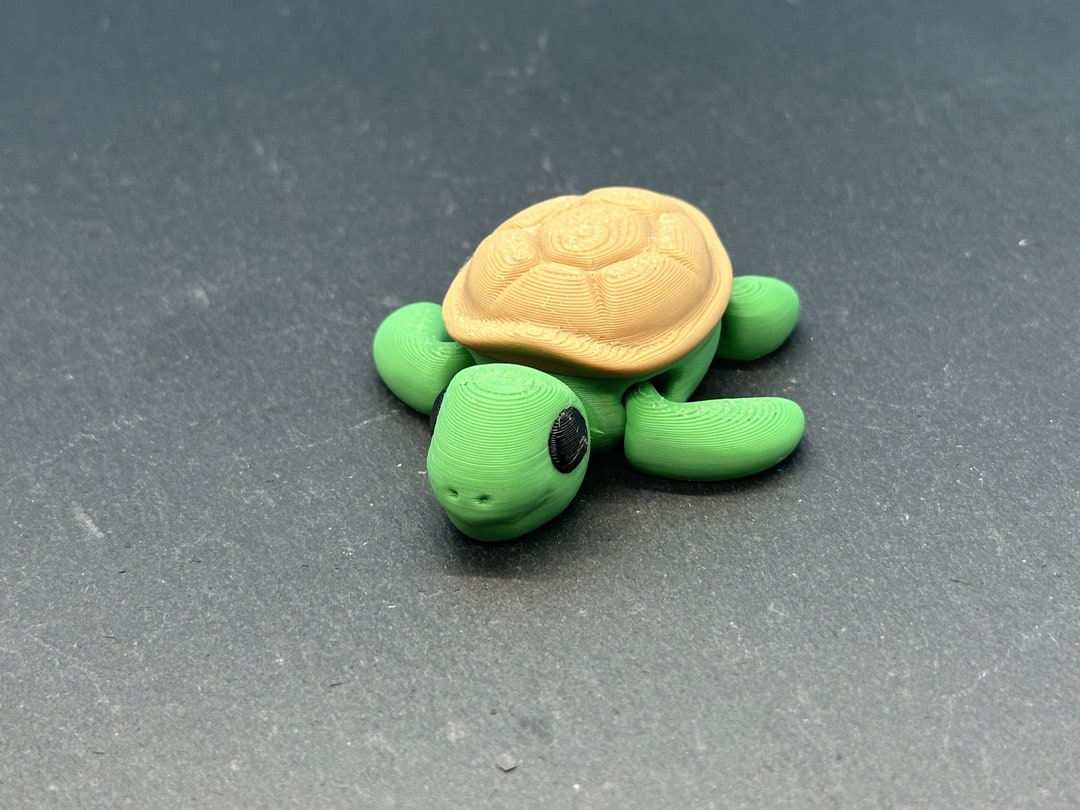 3D Printed Articulated Mini Sea Turtle - Fidget Friend Animal, Baby ...