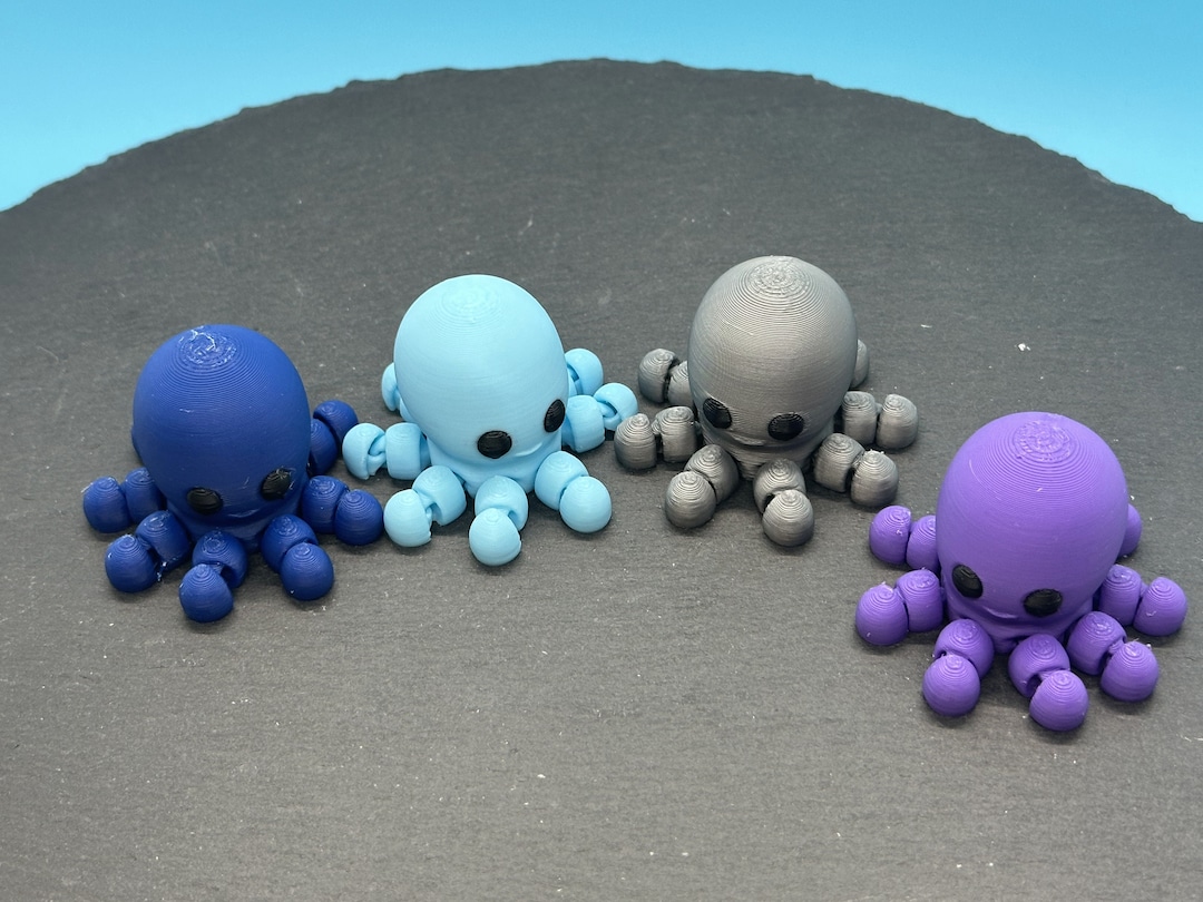 3D Printed Articulated Mini Octopus - Fidget Friend Animal, Baby ...