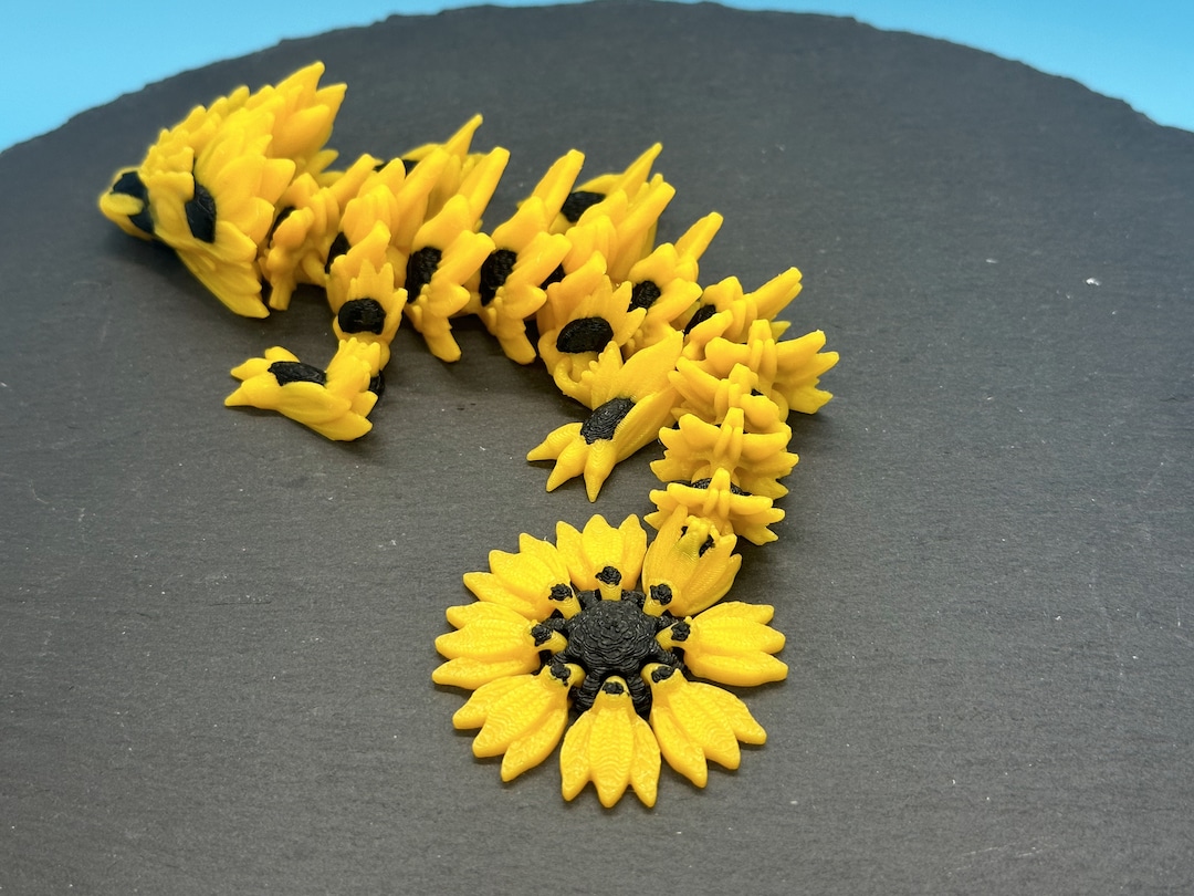 Baby Sunflower Dragon - Articulated 3D Printed Multicolor Dragon - Etsy