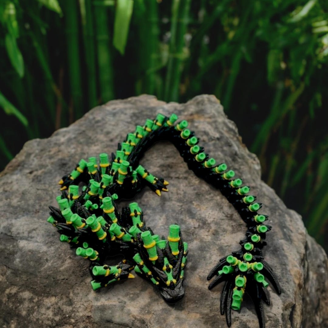 Bamboo Dragon Multicolor Articulated Design, Fidget Long Bambu Dragon ...