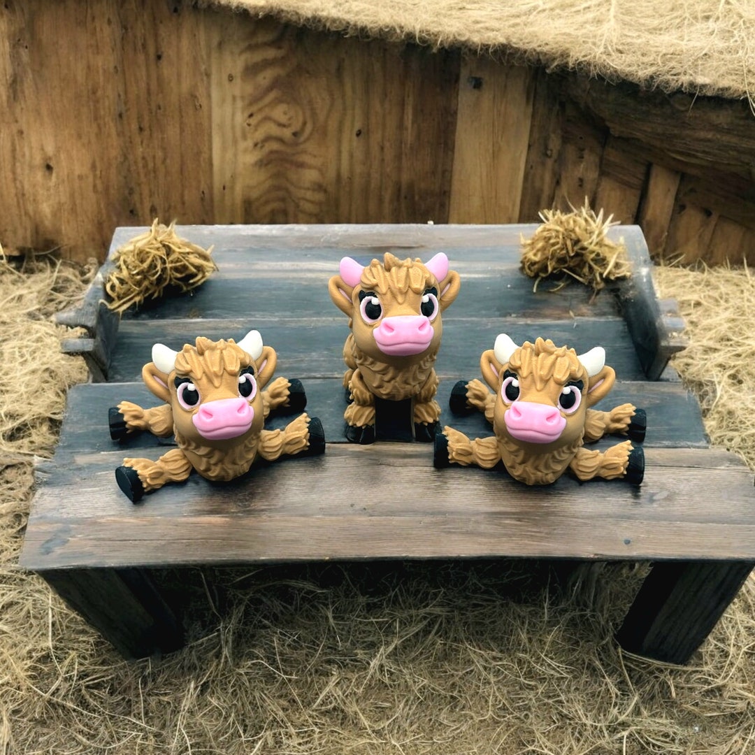 Articulated Highland Cow, Flexi Cow, Highland Cow Desk Decor - Etsy