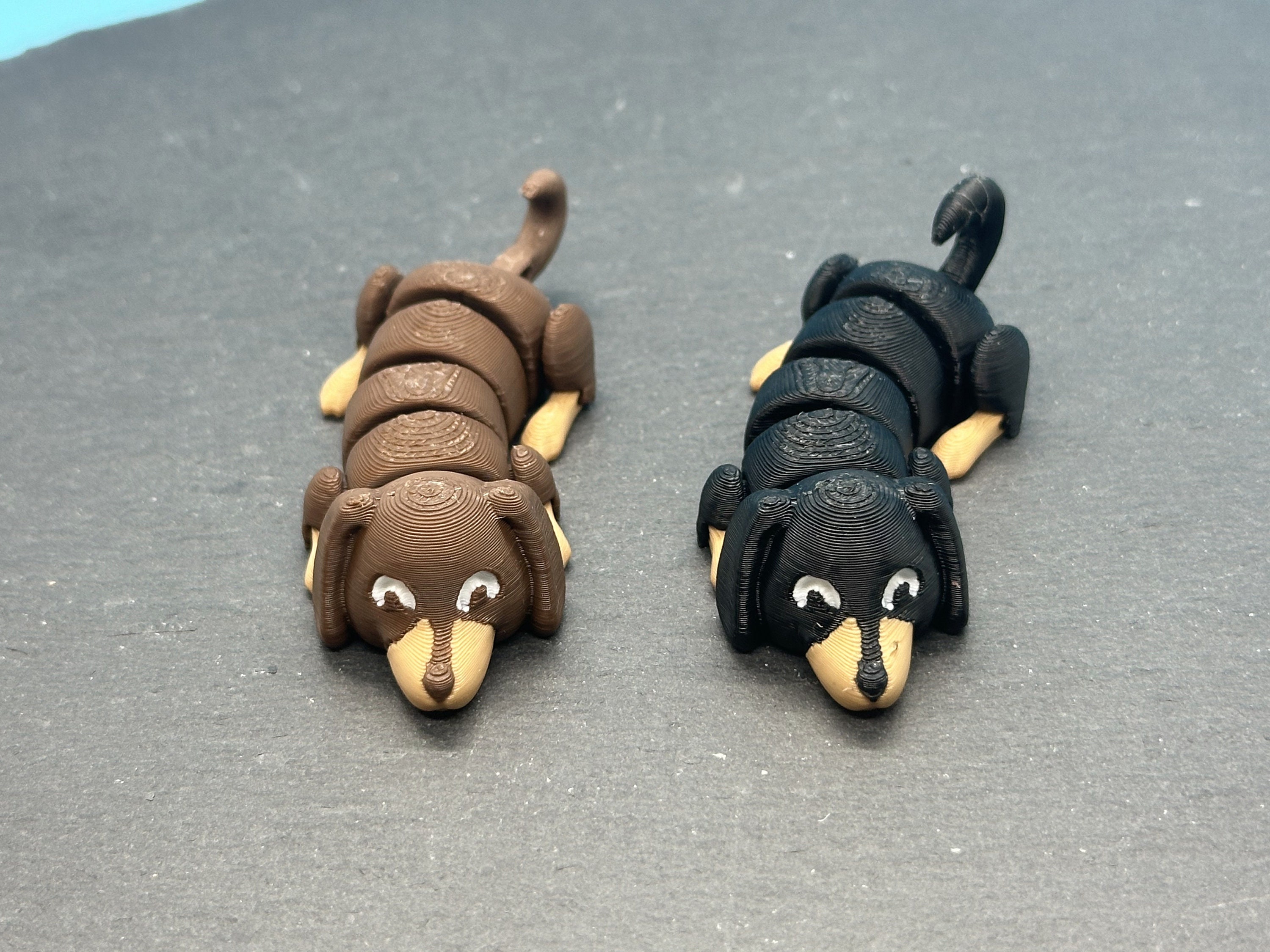 3D Printed Articulated Mini Dachshund Dog - Fidget Friend Animal, Baby ...