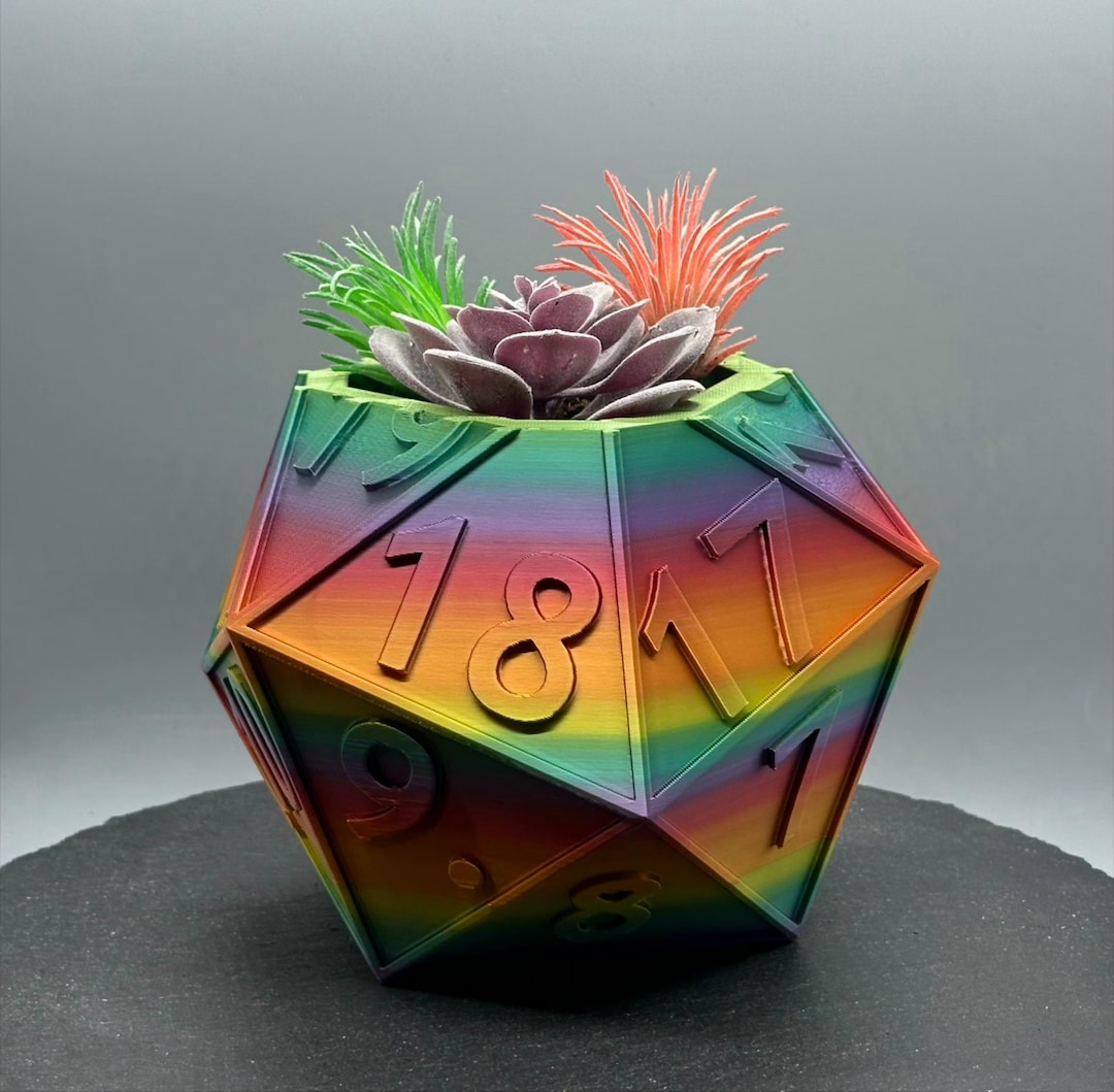 D20 Dice Succulent Planter, Dungeons & Dragons Planter, Dnd Dice Pot ...
