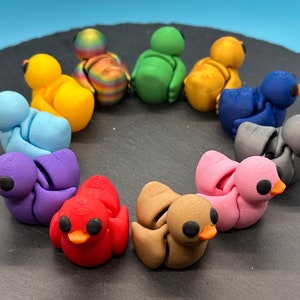 3D Printed Articulated Mini Duck - Fidget Friend Animal, Baby Animals ...